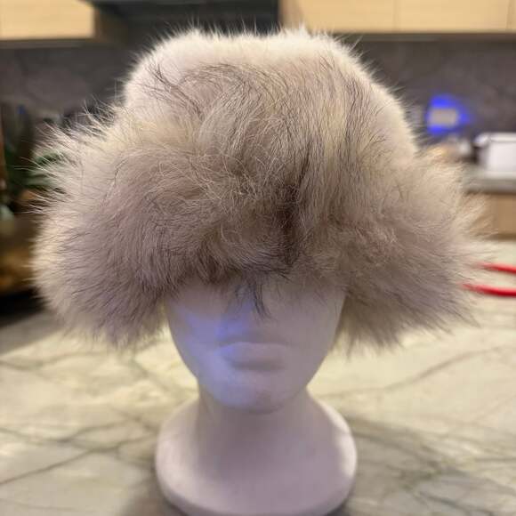 No brand | Accessories | Vintage Beige Fox Fur Trapper Russian Ushanka ...
